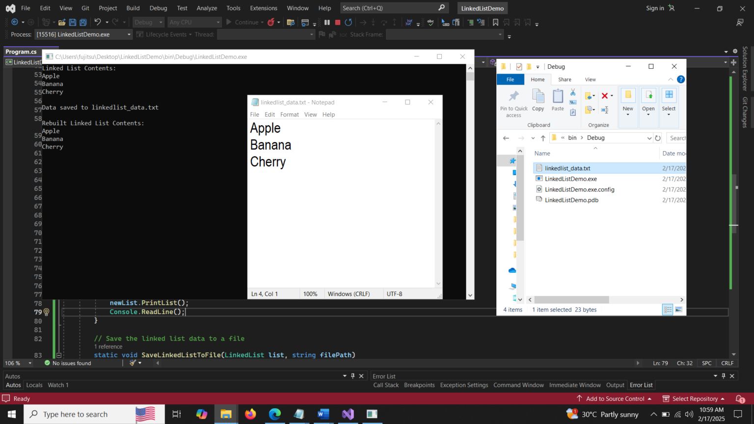 Linked Lists and File Handling in C# - iNetTutor.com