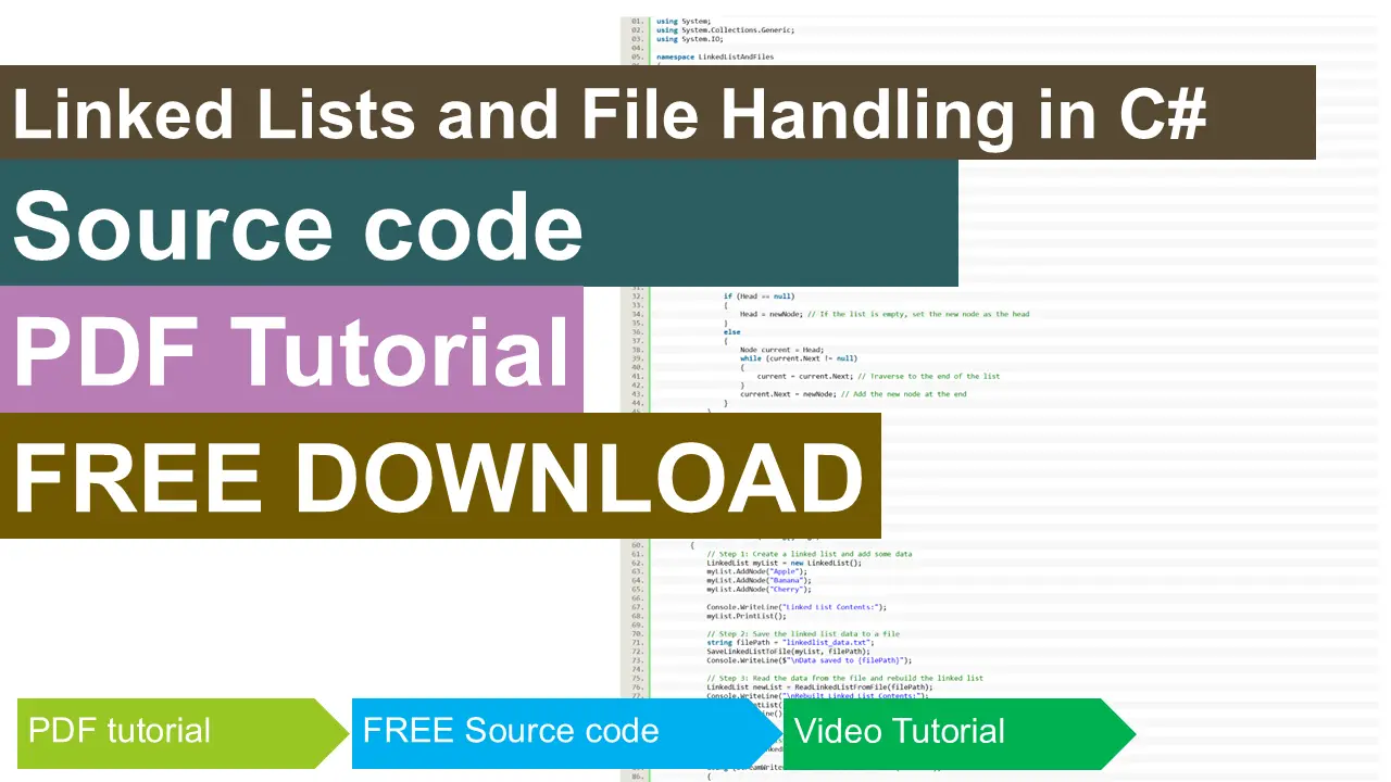 Linked Lists and File Handling in C# - iNetTutor.com