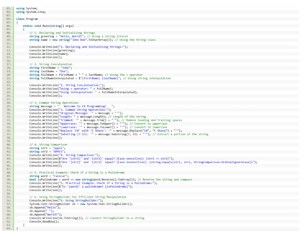 Strings in C# - iNetTutor.com