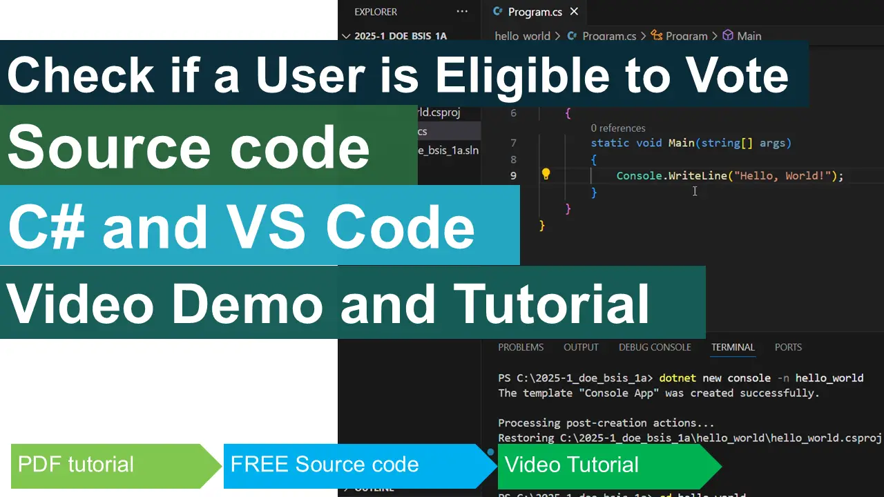 Check if a User is Eligible to Vote in CSharp - iNetTutor.com