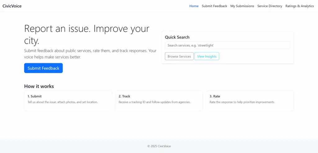Citizen Feedback and Rating System