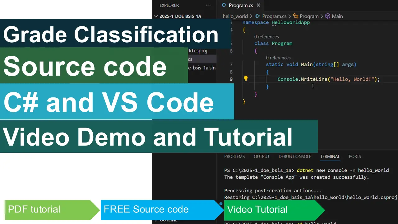 Grade Classification in CSharp - iNetTutor.com