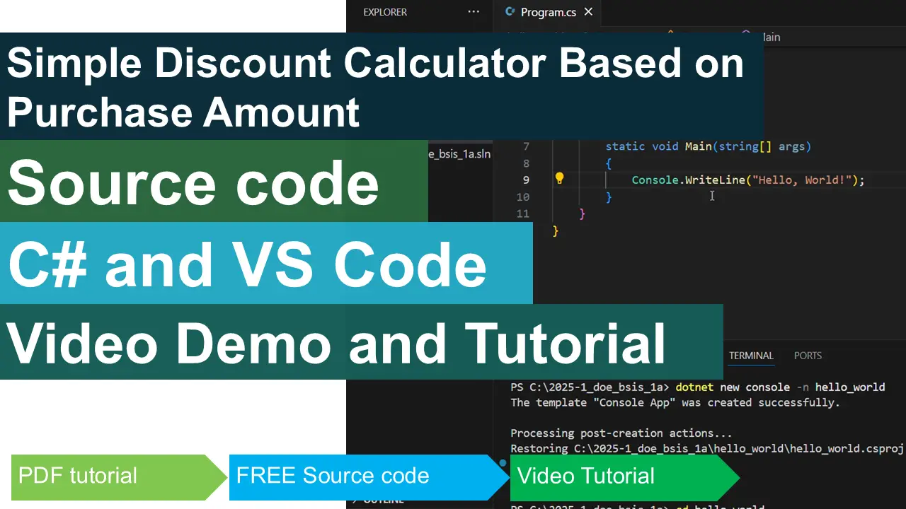 Simple Discount Calculator Based on Purchase Amount