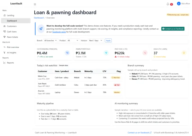 Cash Loan and Pawning Monitoring System