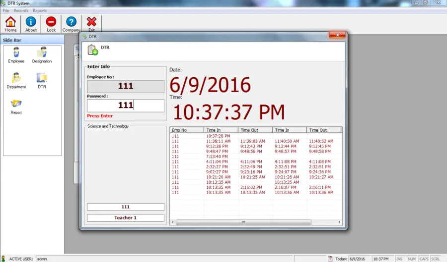 Daily Time Record System Free Download Complete Source Code INetTutor