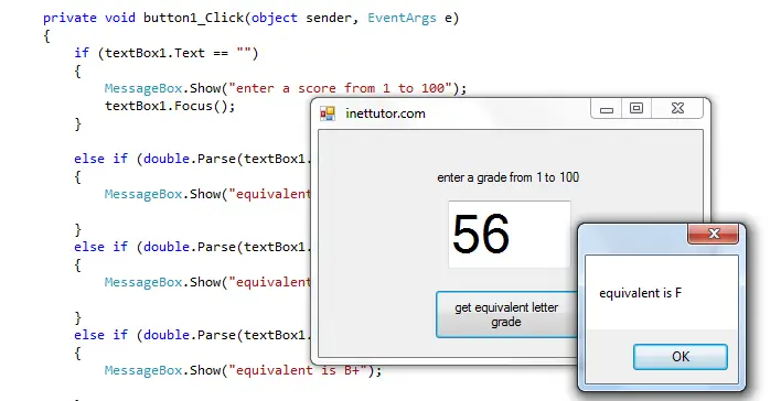 If Else Statement in C# – iNetTutor.com