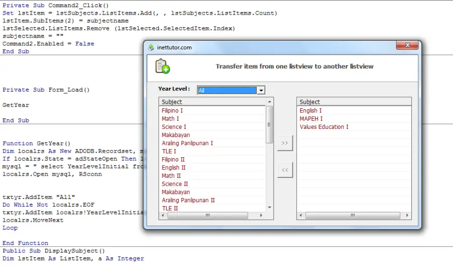 Transfer item from listview to another listview in Visual Basic 6 ... Transfer item from listview to another listview in Visual Basic 6 ...